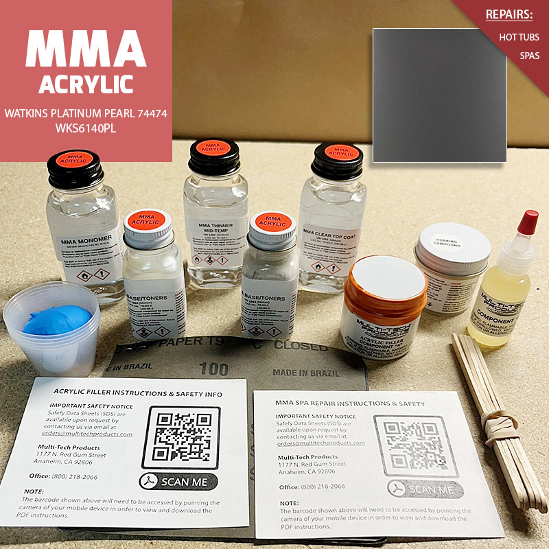 MMA ACRYLIC WATKINS REPAIR KIT PLATINUM PEARL 74474 – MTP